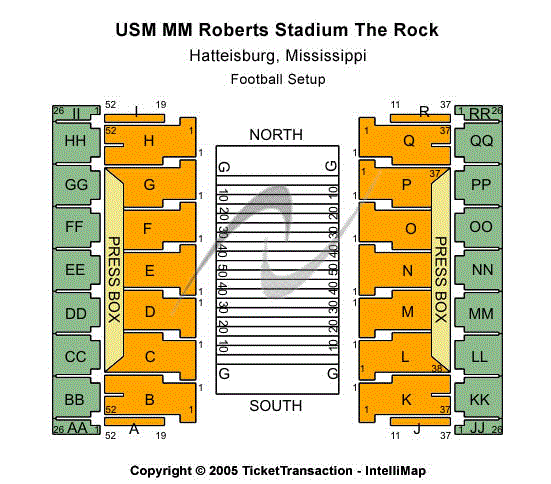 M. M. Roberts Stadium Seating Chart | M. M. Roberts Stadium Event ...
