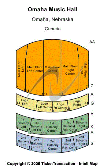 Omaha Music Hall Seating Chart | Omaha Music Hall Event Tickets & Schedule
